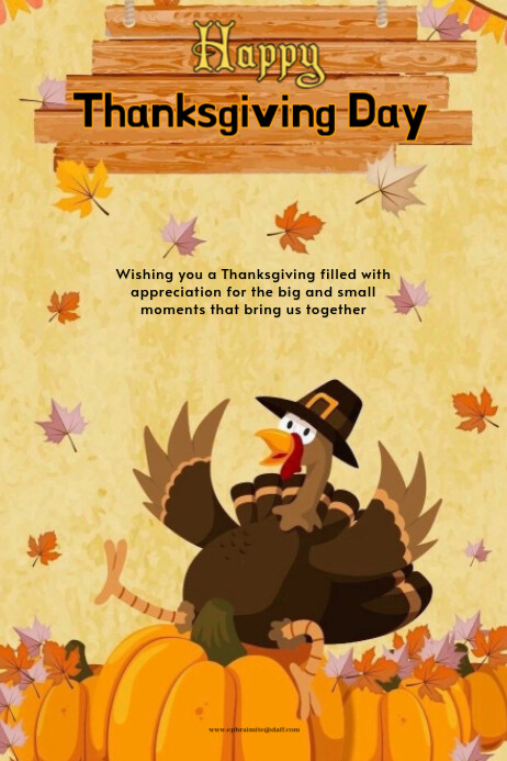 Copy of Orange Modern & Minimal Happy Thanksgiving Day Poster ...