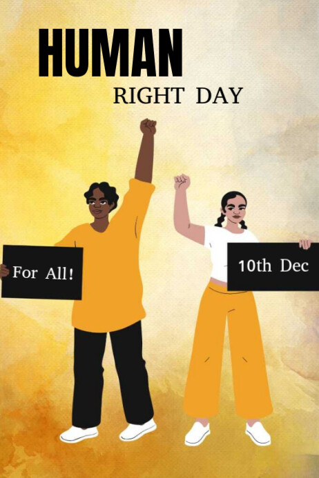 Copy of Orange Modern & Minimal Human Rights Day Poster | PosterMyWall