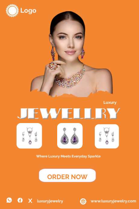 Orange Modern & Minimal Jewery Poster Template | PosterMyWall