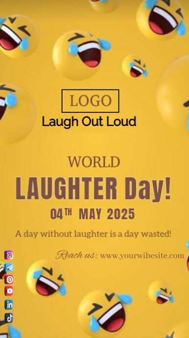 Orange Modern & Minimal Laughter Day Youtube Short Template | PosterMyWall