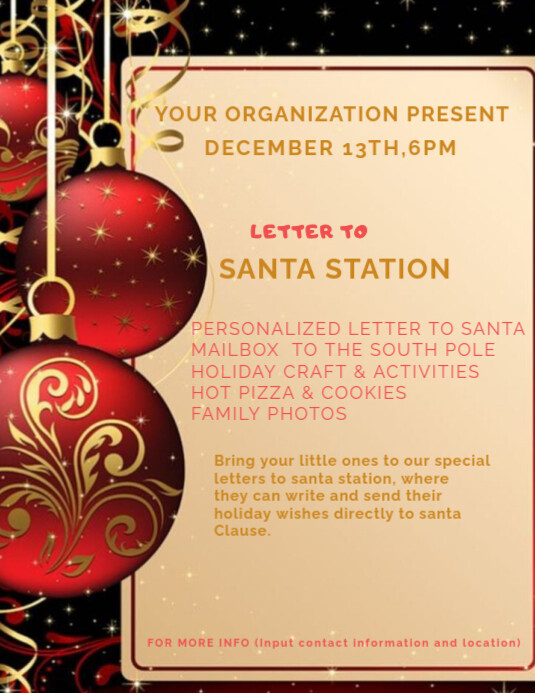 Orange Modern & Minimal Letter To Santa Flyer (us Letter) Template ...
