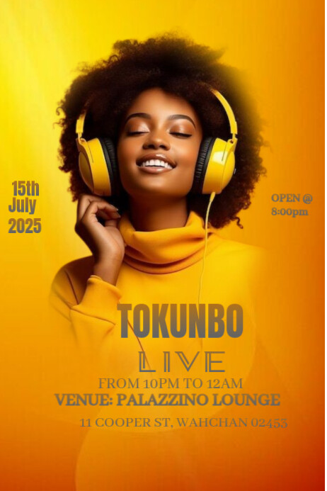 Orange Modern & Minimal Live Show Poster Template | PosterMyWall