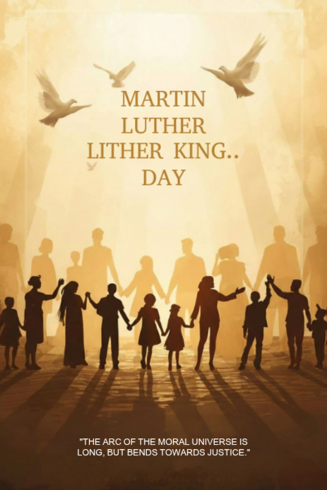 Plantilla de Orange Modern & Minimal Martin Luther King Jr Day ...