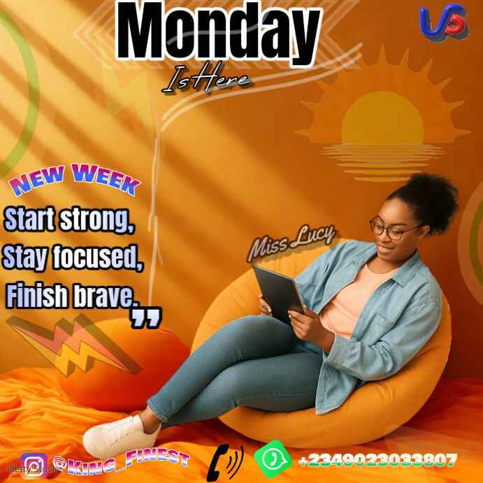 Copy of Orange Modern & Minimal Monday Motivation – Bright Start ...