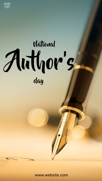 Orange Modern & Minimal National Author’s Day Instagram Story Template ...