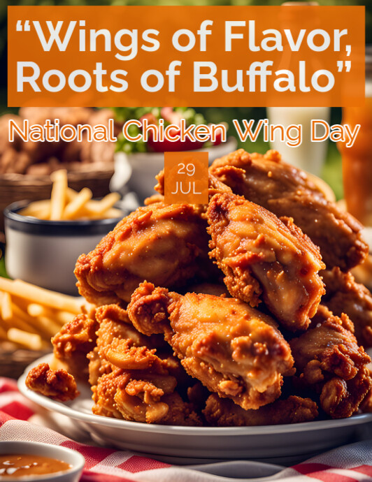 Orange Modern & Minimal National Chicken Wing Day Flyer (us Letter ...