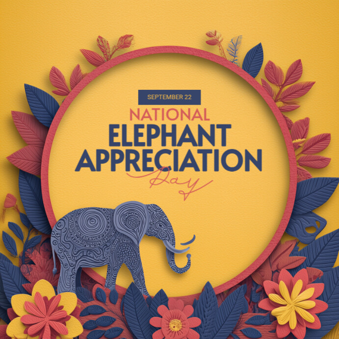 Orange Modern & Minimal National Elephant Appreciation Day Instagram ...