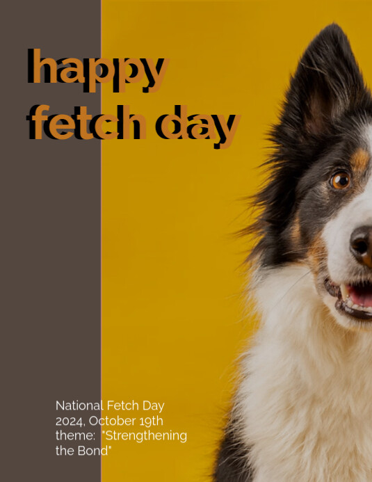 Orange Modern & Minimal National Fetch Day Flyer (us Letter) Template ...
