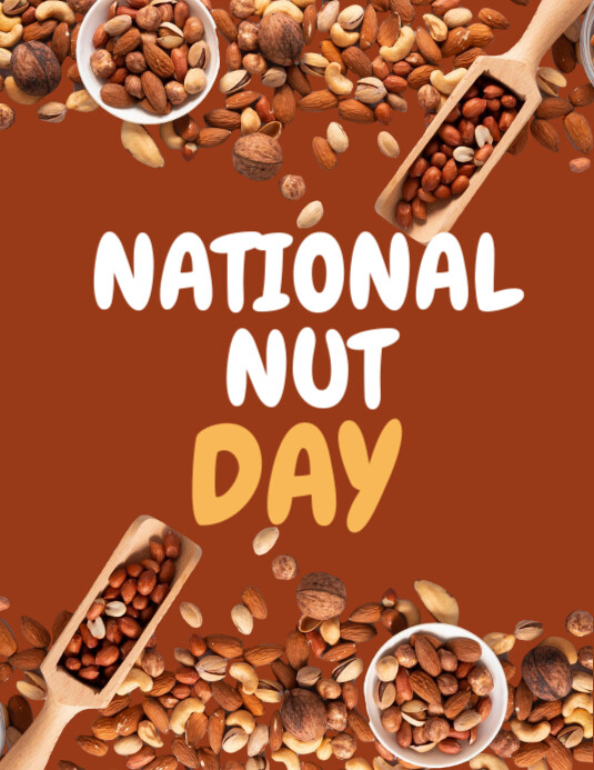 Plantilla de Orange Modern & Minimal National Nut Day Flyer (us Letter ...