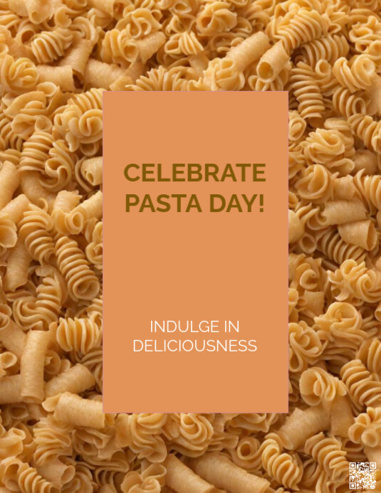 Orange Modern & Minimal National Pasta Day Flyer (us Letter) Template ...