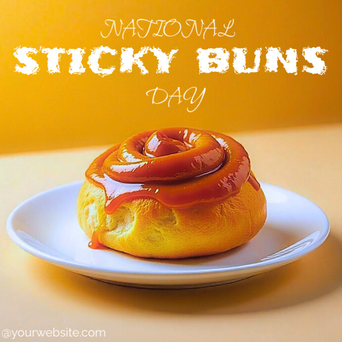 Plantilla de Orange Modern & Minimal National Sticky Buns Instagram ...