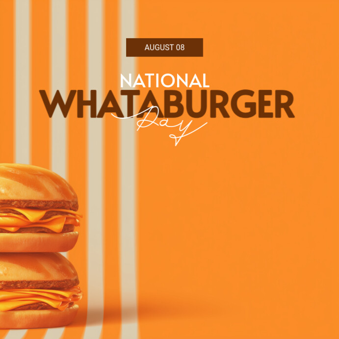 Orange Modern & Minimal National Whataburger Day Instagram Post ...
