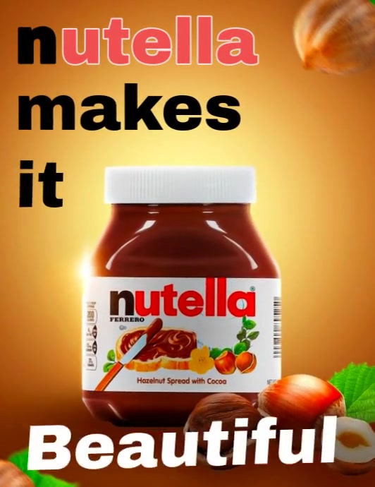 Copy of Orange Modern & Minimal Nutella Video Flyer (us Letter ...