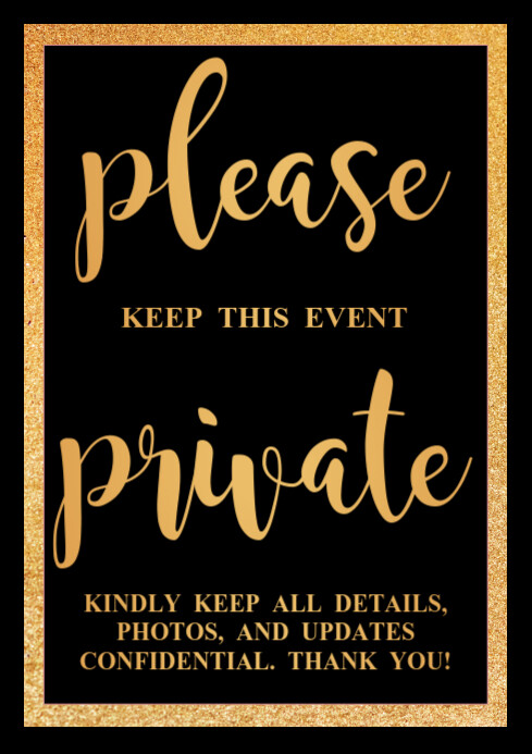 Copy of Orange Modern & Minimal Please Keep This Event Private A3 ...