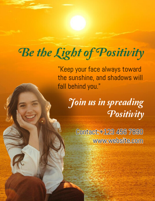 Orange Modern & Minimal Positivity Flyer (us Letter) Template ...
