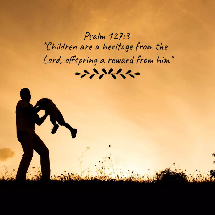 Copy of Orange Modern & Minimal Psalm 127:3 Pos Instagram | PosterMyWall