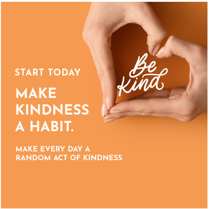 Orange Modern & Minimal Random Act Of Kindness Instagram Post Template ...