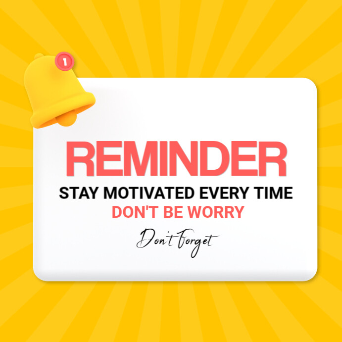 Orange Modern & Minimal Reminder Notice Announcement Instagram Post ...