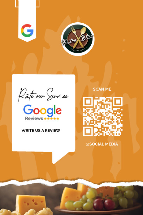 Copy of Orange Modern & Minimal Simple Restaurant Rev | PosterMyWall