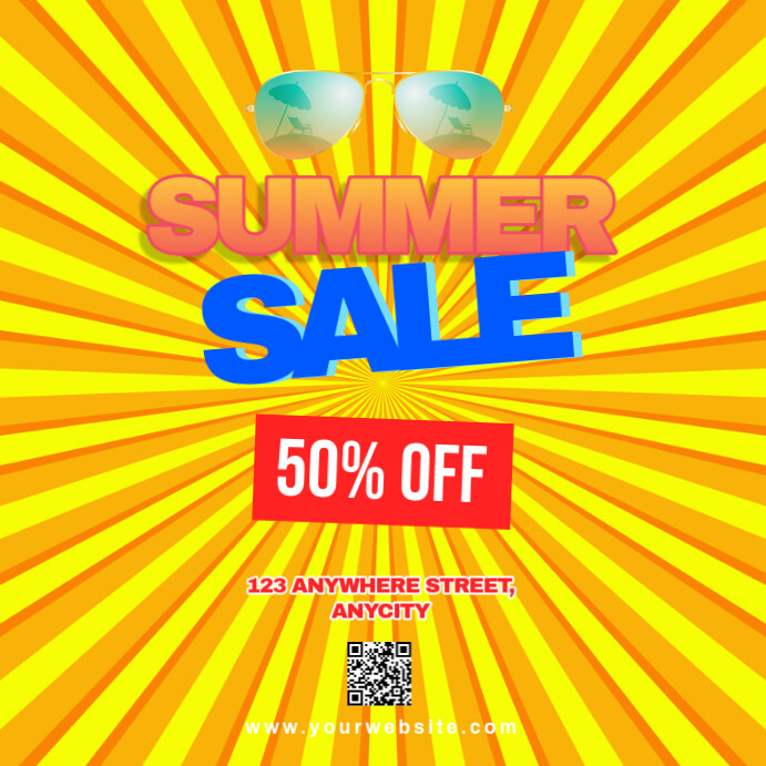 Orange Modern & Minimal Summer Sale Pos Instagram Template | PosterMyWall