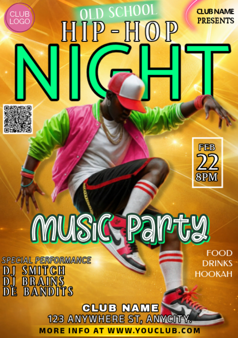 Plantilla de Orange Modern & Minimal Sunday Music Night Party ...