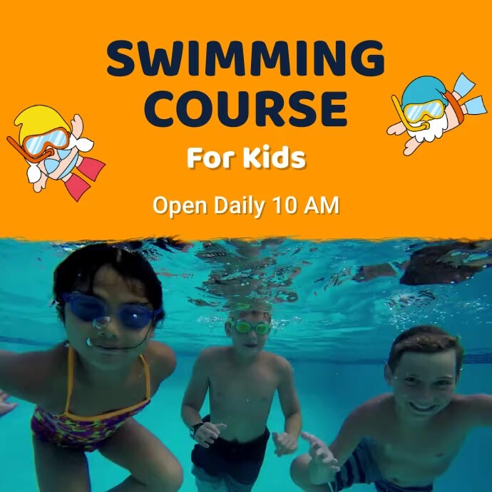 Copy of Orange Modern & Minimal Swimming Course Insta | PosterMyWall