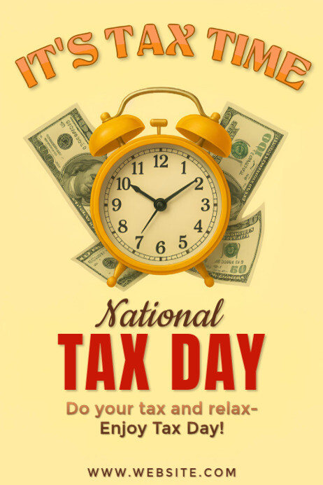 Orange Modern & Minimal Tax Day Preparation Poster Template | PosterMyWall