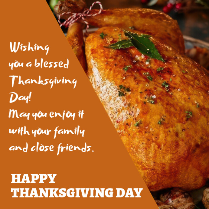 Orange Modern & Minimal Thanksgiving Day Instagram Post Template ...