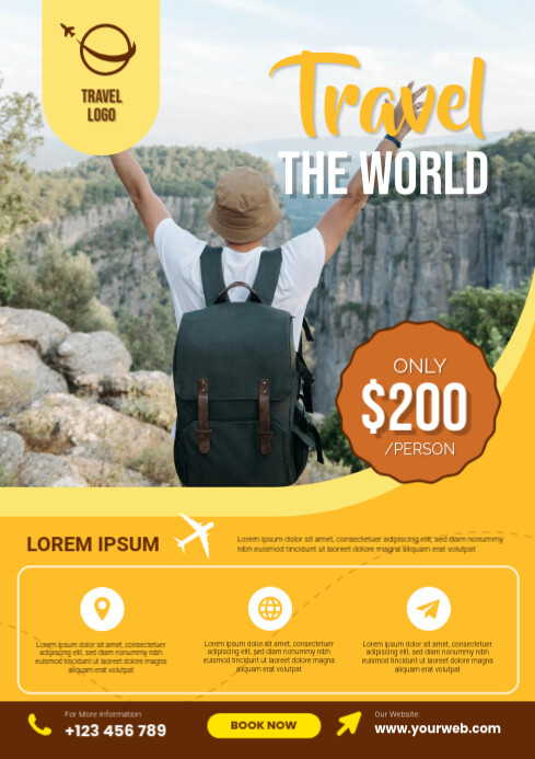 Copy of Orange Modern & Minimal Travel And Tour Ads Poster Flyer ...