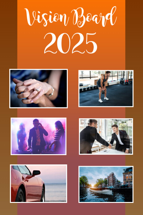 Copy of Orange Modern & Minimal Vision Board Poster | PosterMyWall