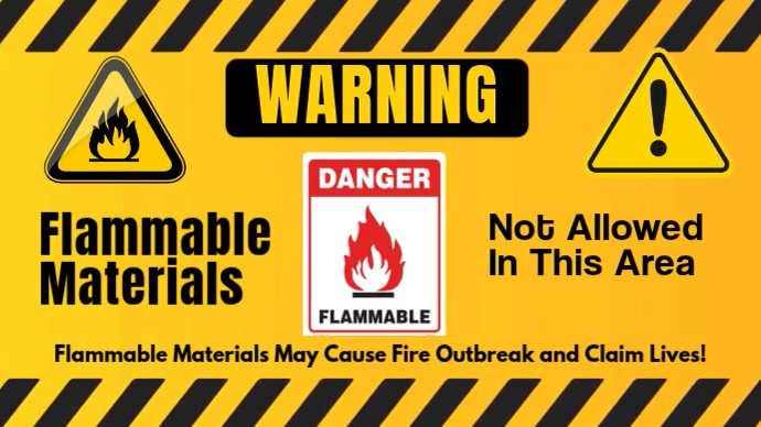 Orange Modern & Minimal Warning, Risk Of Fire Sign Youtube Thumbnail ...