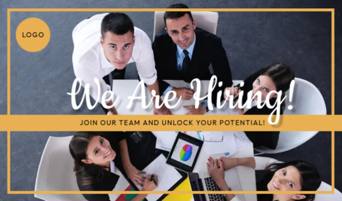 Orange Modern & Minimal We Are Hiring Tag Template | PosterMyWall