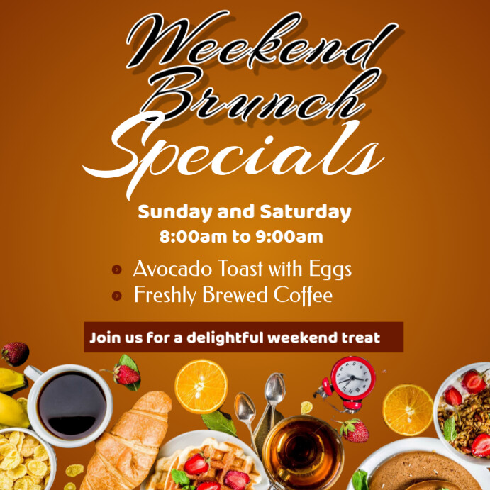 Copy of Orange Modern & Minimal Weekend Brunch Special Instagram Post ...