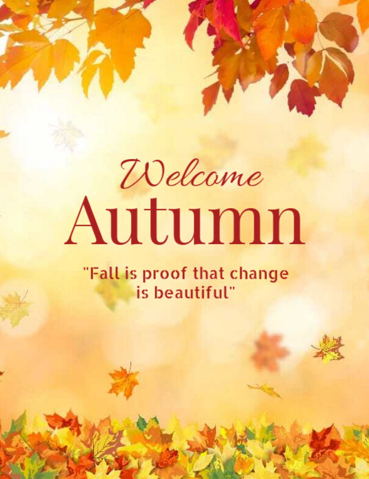 Copy of Orange Modern & Minimal Welcome Autumn Flyer | PosterMyWall