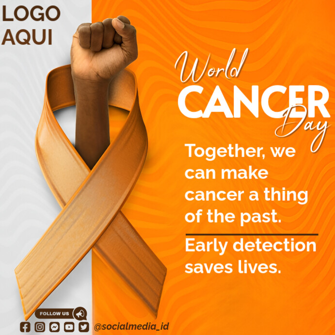 Copy of Orange Modern & Minimal World Cancer Day Instagram Post | PosterMyWall