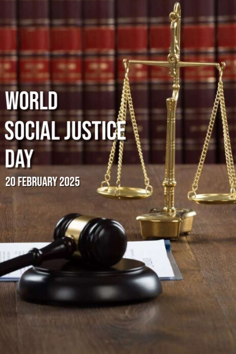 Copy of Orange Modern & Minimal World Social Justice Day Poster ...