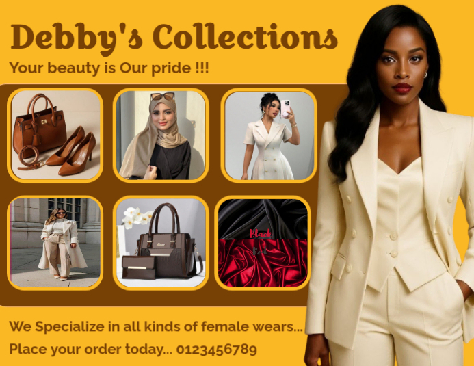 Orange Modern & Minimal Fashion Boutique Flyer Design. Template ...