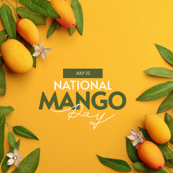 Copy of Orange Modern & Minimal National Mango Day Instagram Post ...