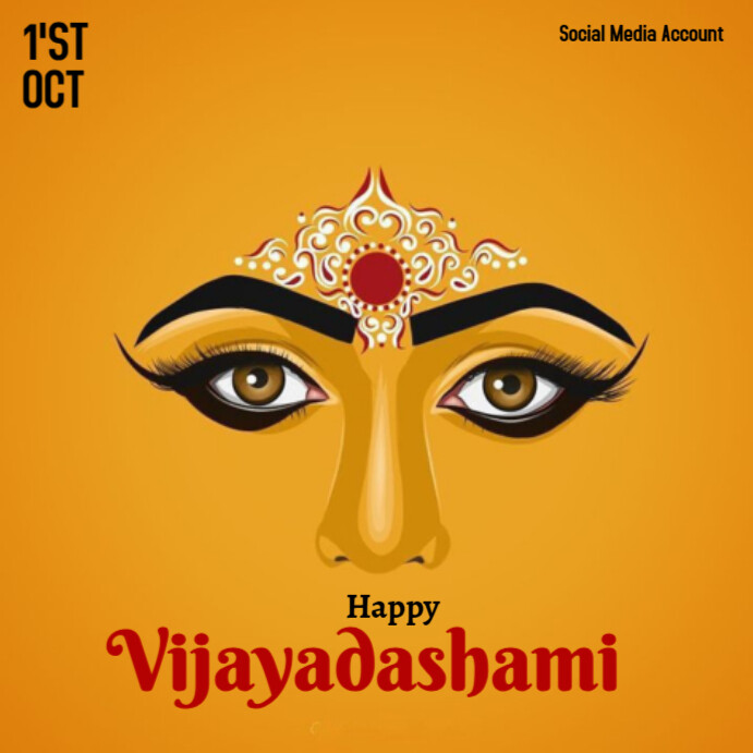 Orange Modern & Minimal Vijayadashami/ Vijaya Dashami Instagram Post ...