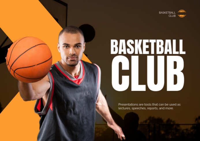 Orange Modern Basketball Club Template | PosterMyWall