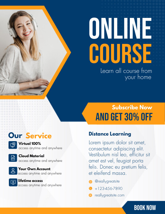 Modèle Orange Modern Course Flyer | PosterMyWall