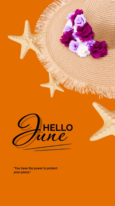 Orange Modern Hello June Your Story Template | PosterMyWall