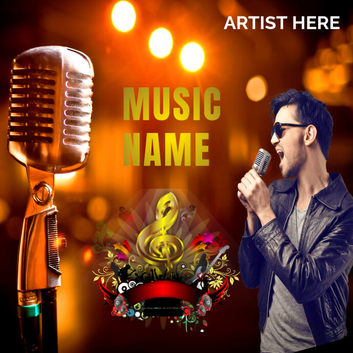 Orange Music Album Album Cover Template | PosterMyWall