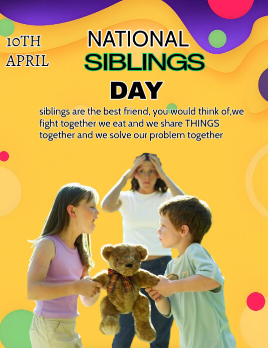 Modèle Orange National Siblings Day Flyer Flyer (us Letter) | PosterMyWall