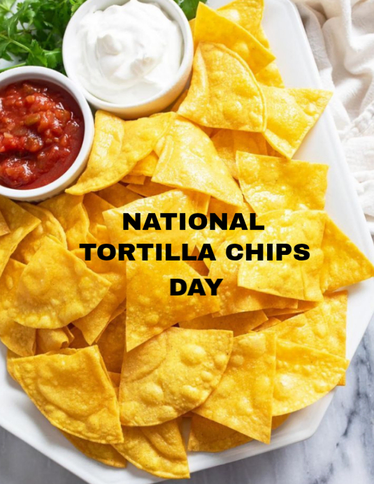 Orange National Tortilla Chips Day Flyer Template | PosterMyWall
