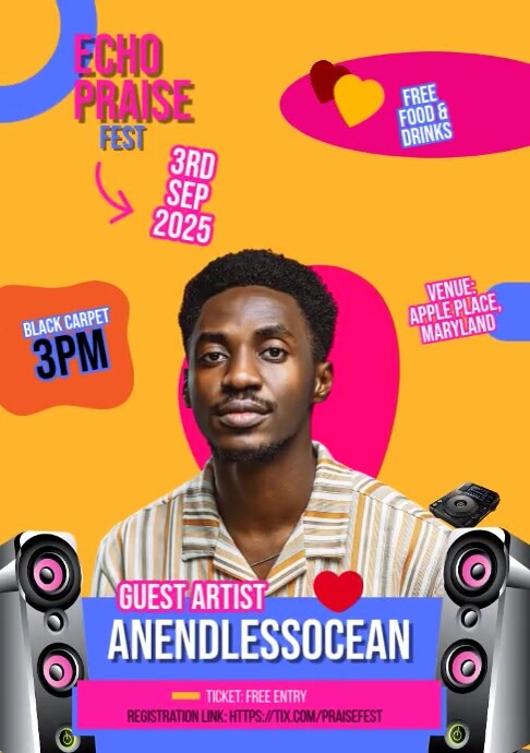 Orange Neon Guest Artist Festival and Concert Poster A3 Template ...