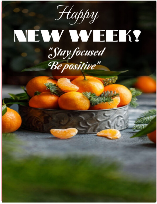 Orange New Week template | PosterMyWall