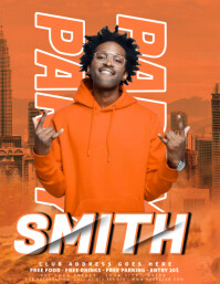 Night Party Orange Template | PosterMyWall