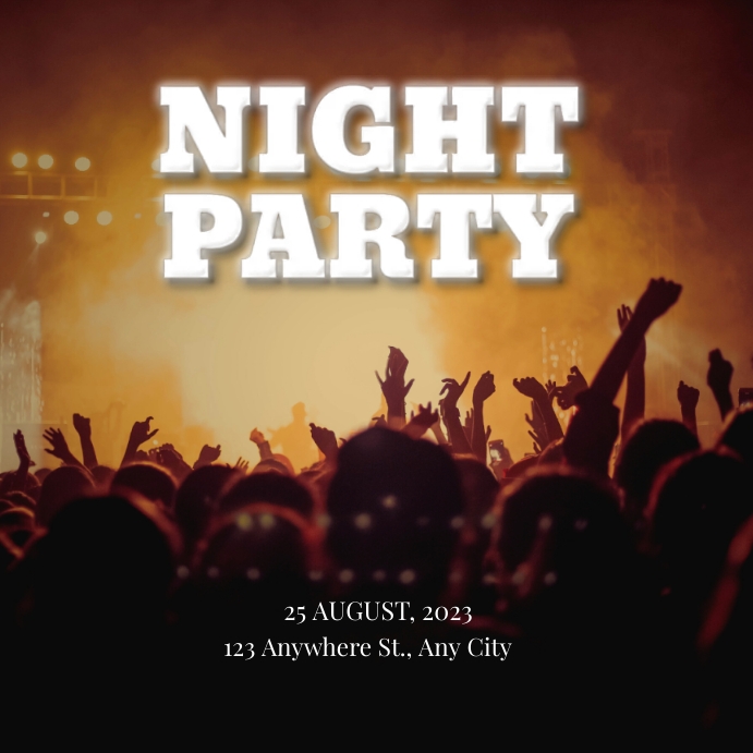 Orange Night Party Instagram Post Template | PosterMyWall