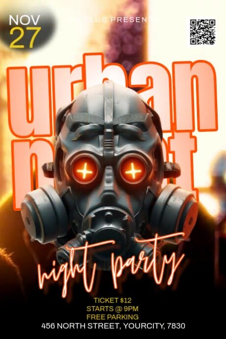 Orange Night Party Video Template | PosterMyWall